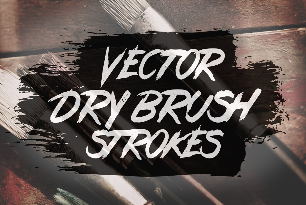 24 Vector Dry Brush Stroke Illustrator Brushes