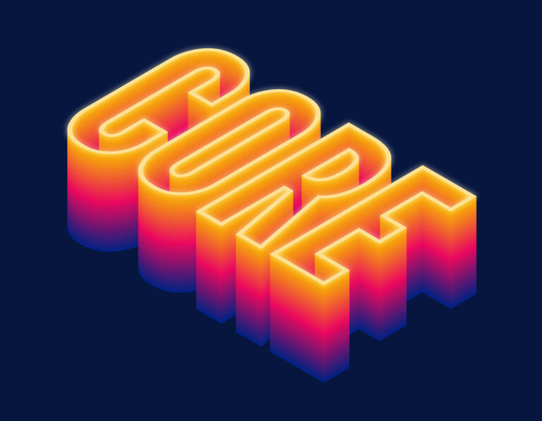 Colourful 3D Isometric Text Effect Illustrator Tutorial
