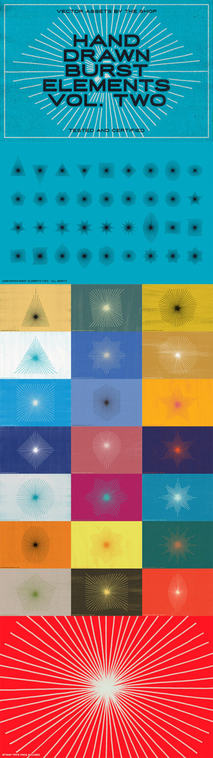 36 Hand-Drawn Burst Elements (Vol. Two)