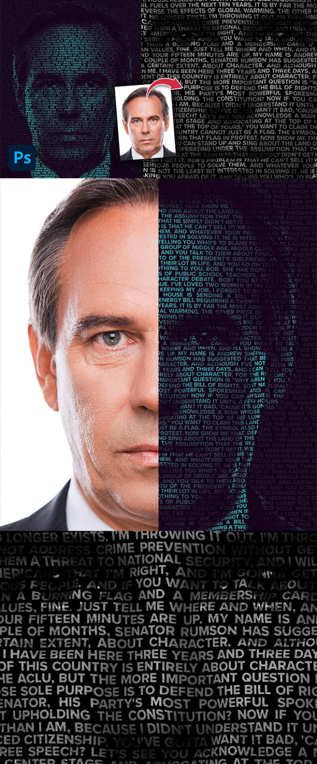 Text Portrait Effect in Photoshop
